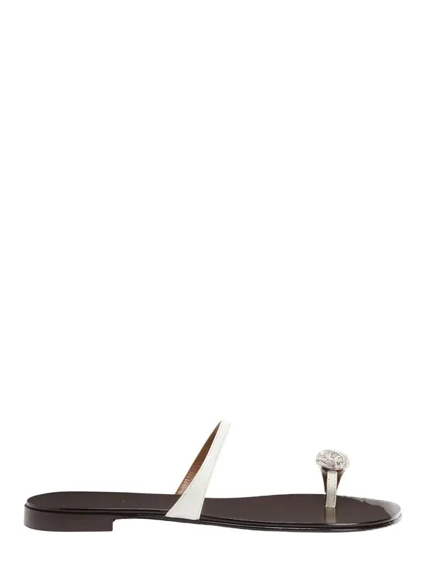 GIUSEPPE ZANOTTI Icon Ring Flat Thong Sandals - White
