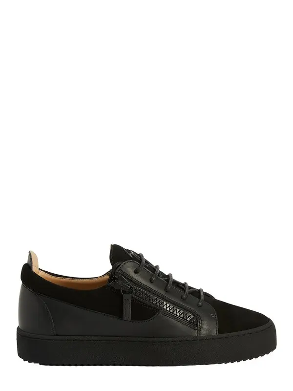 GIUSEPPE ZANOTTI Frankie Low-top Sneakers With Side Zips - Black