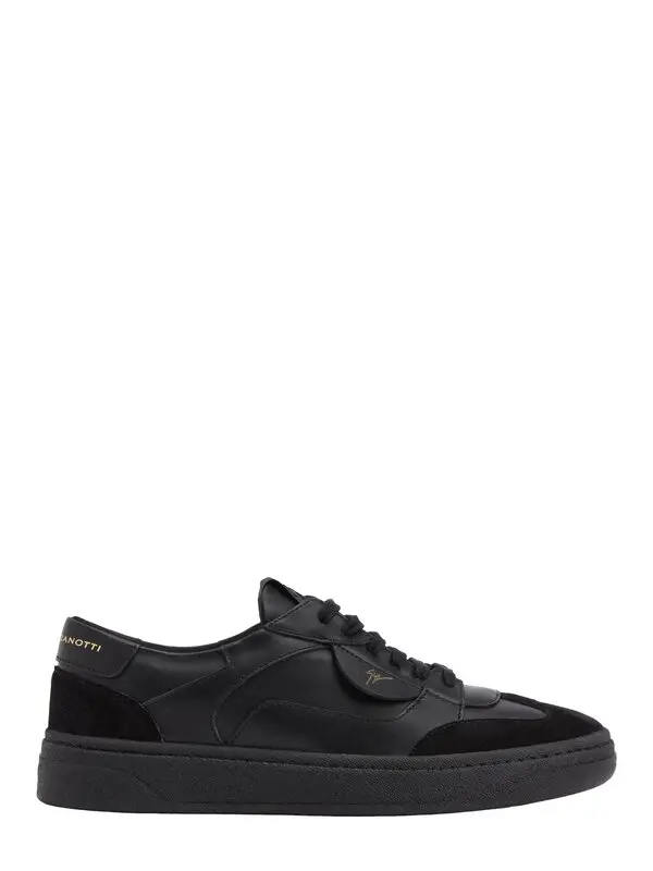GIUSEPPE ZANOTTI Low-top Leather And Suede Sneakers - Black