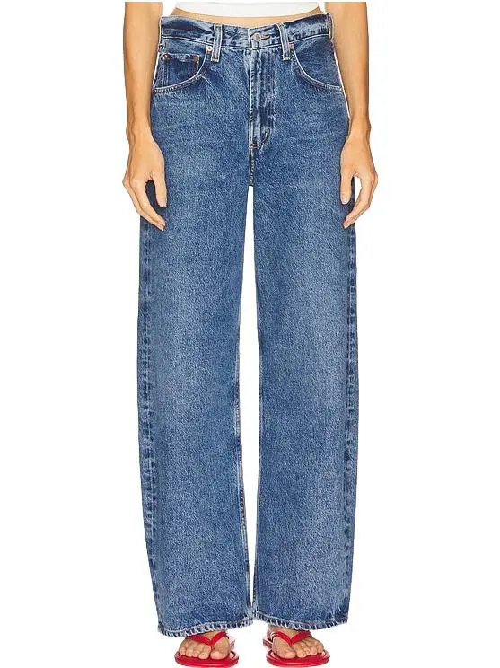 AGOLDE Low Curve Denim Trousers - Denim-medium