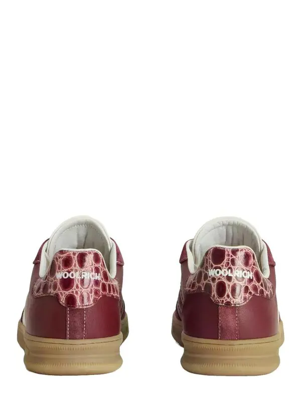 Woolrich Leather Sneakers With Off-white Stripe Detail - Red