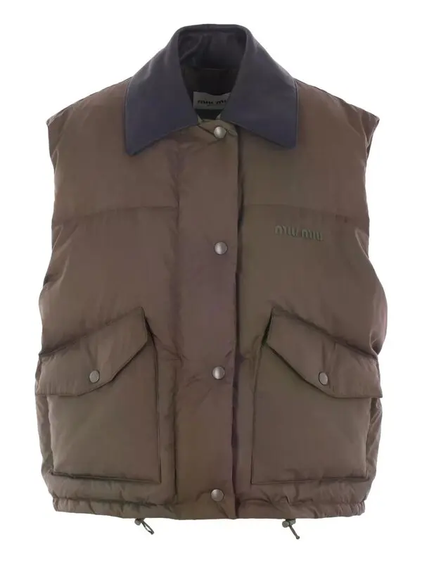 Miu Miu Quilted Gilet - Green