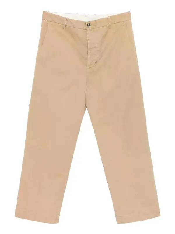 NINE:INTHE:MORNING Button-fly Cotton Trousers - Brown