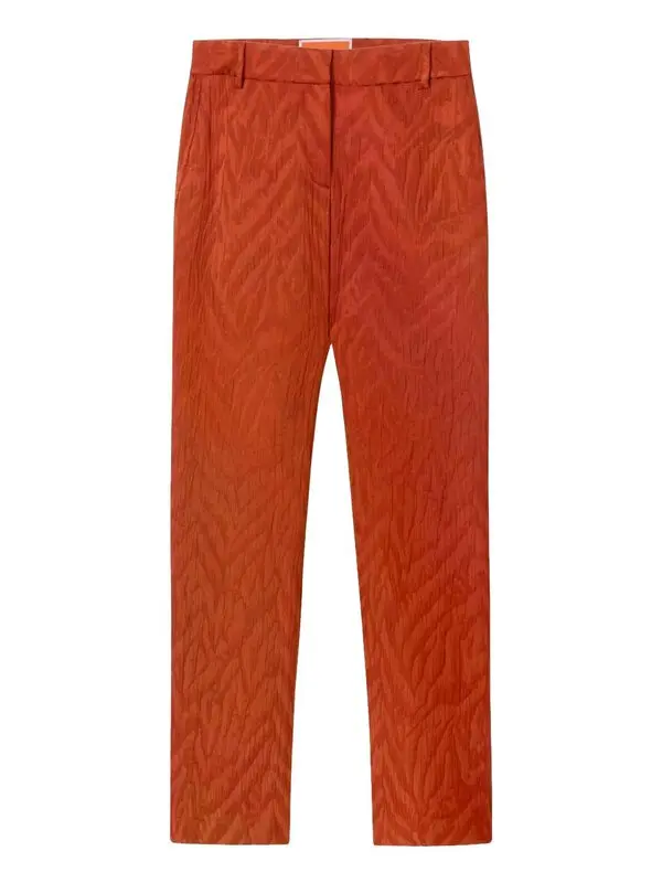 La DoubleJ Zebra Jacquard Trousers - Red