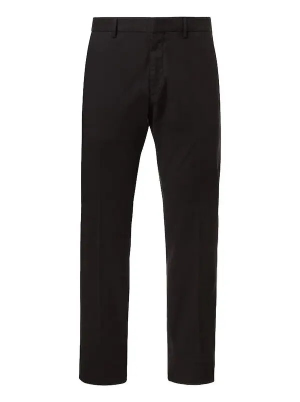 Zegna Cotton-blend Slim Pants - Black