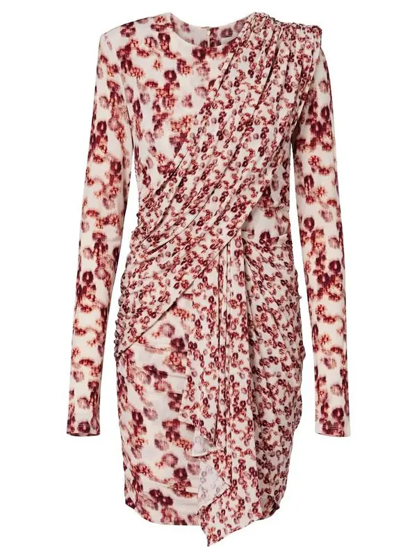 Isabel Marant Étoile Georgia Draped Printed Mini Dress - Pink