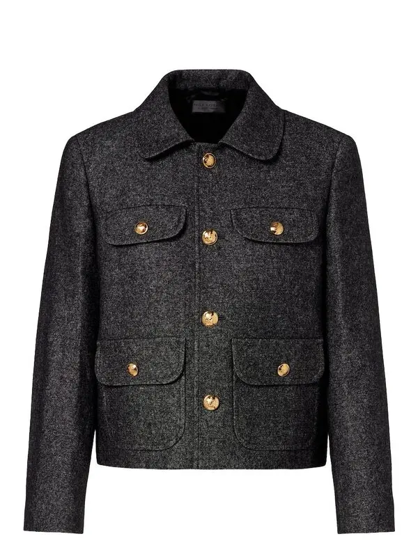 NILI LOTAN Chamonix Cotton And Wool-blend Jacket - Grey