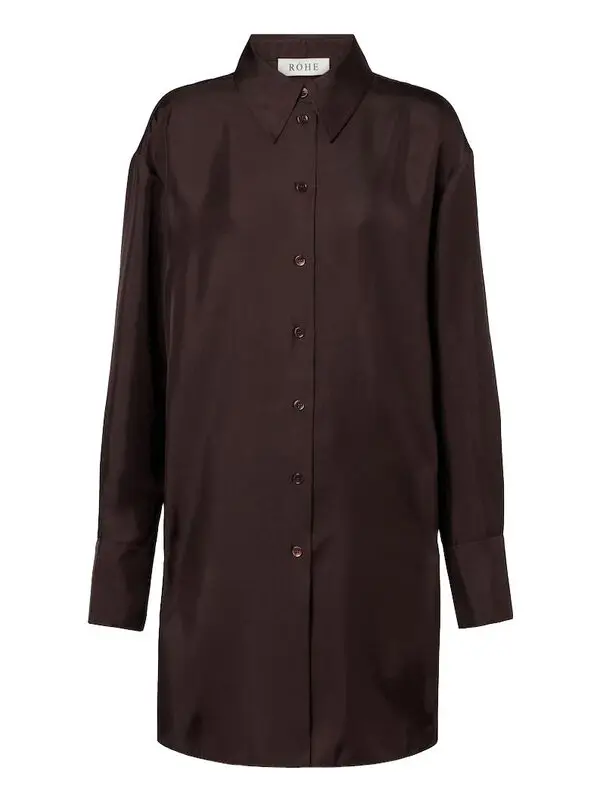 RÓHE Oversized Silk Shirt - Brown