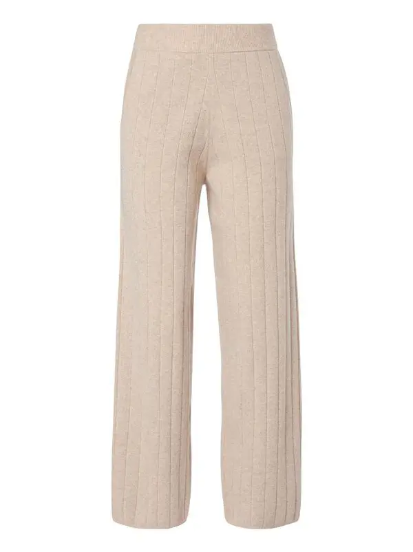 Max Mara Jardin Ribbed-knit Cashmere Trousers - Beige