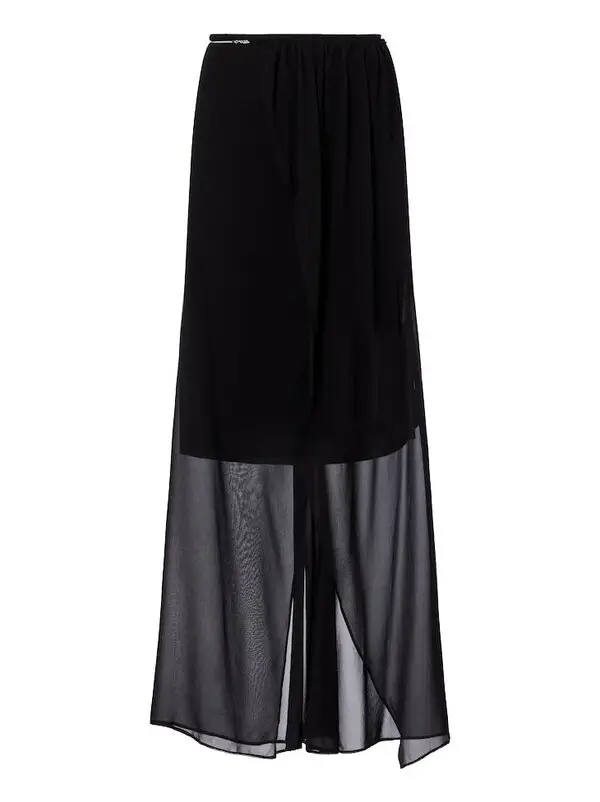 Christopher Esber Chain-detail Silk Georgette Wrap Skirt - Black