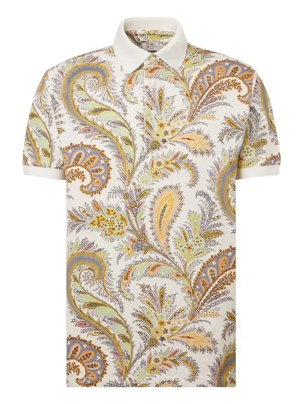 Etro Paisley Cotton Pique Polo Shirt - Multicoloured