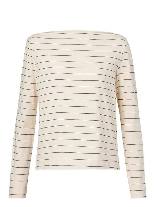 LESET Margo Striped Cotton Jersey T-shirt - Beige