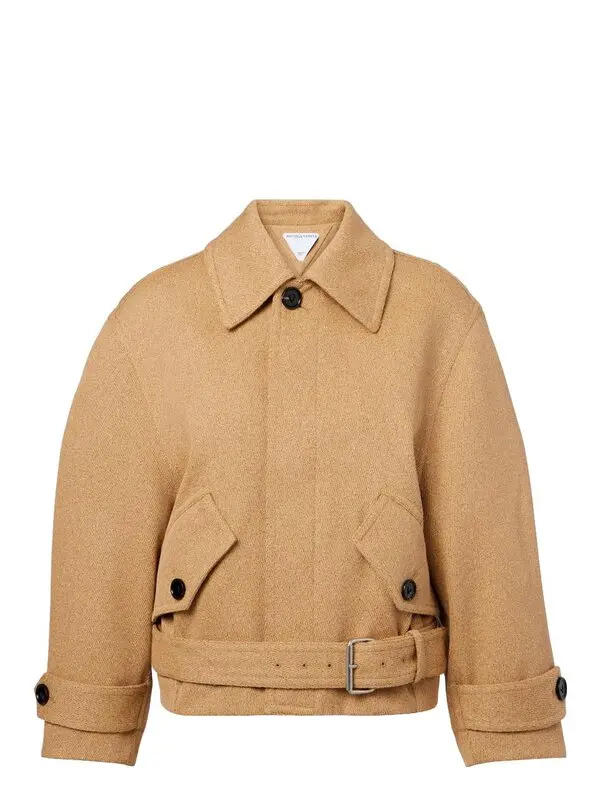 Bottega Veneta Cotton-blend Frisse Bomber Jacket - Beige