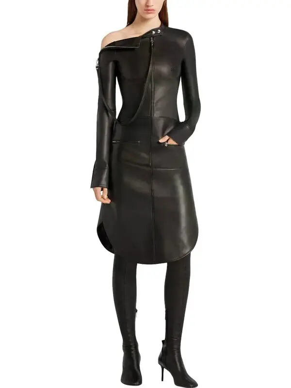 COURREGES Zip-up Biker Jacket - Black