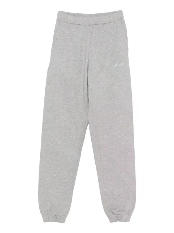 Attico Embroidered Logo Cotton Track Pants - Grey
