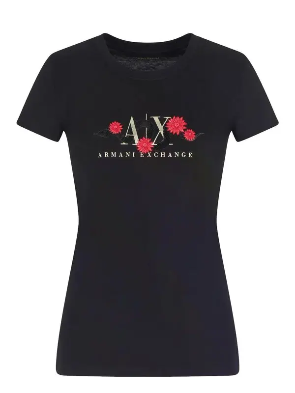 Armani Exchange Embroidered T-shirt - Black