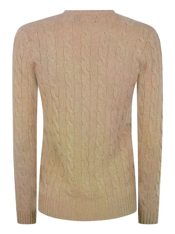 Polo Ralph Lauren Cable Knit V-neck Sweater - Neutrals