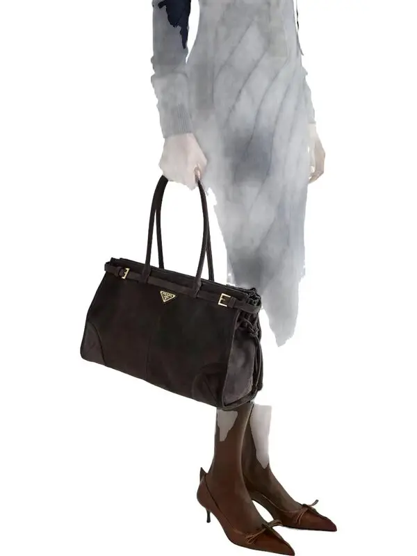 Prada Large Bonnie Tote Bag - Brown