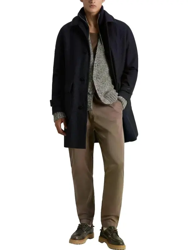 Woolrich Herringbone Wool Coat - Blue