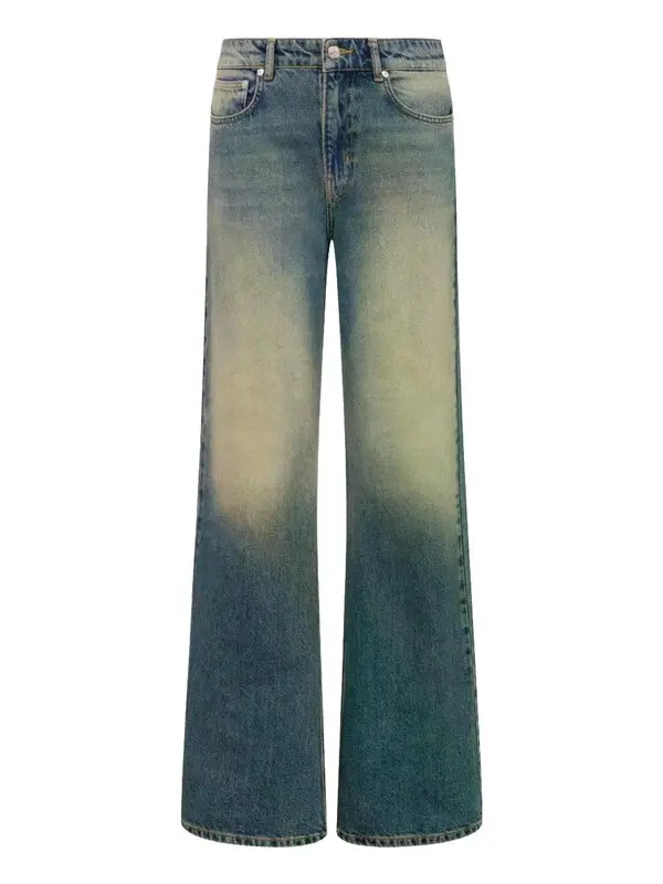 Moschino Wide Leg Faded Jeans - Blue