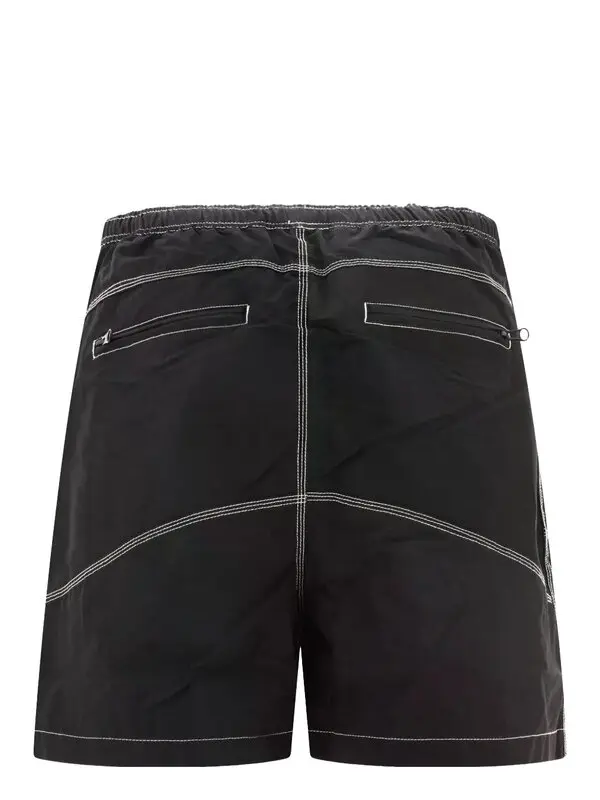 BRAIN DEAD Panelled Contrast-stitch Shorts - Black