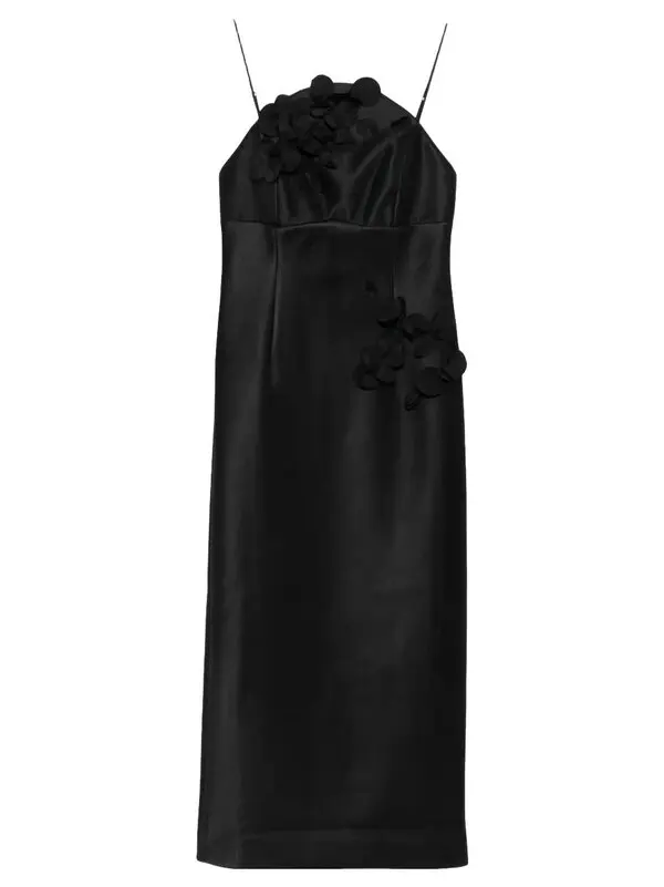 Acler Bilston Floral Embellished Midi Dress - Black