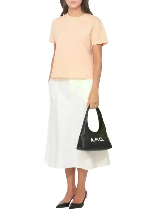 A.p.c. Embroidered-logo T-shirt - Orange