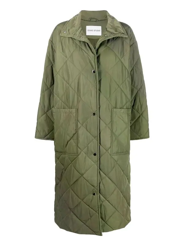 STAND STUDIO Recycled Polyester Quilted Coat - Green