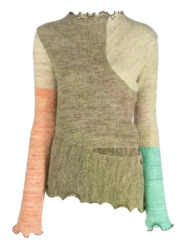 Andersson Bell Colour-block Fitted Jumper - Neutrals