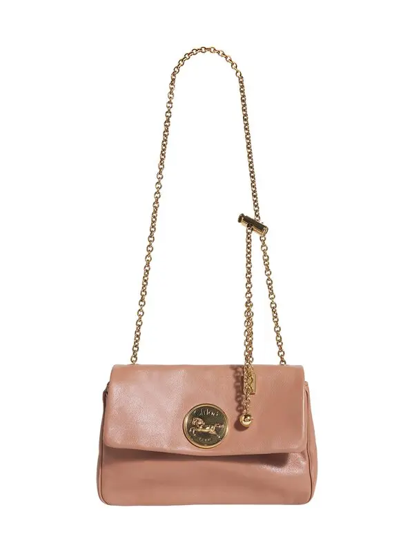 Chloé Medium Leather Shoulder Bag With Horse Medal Clasp - Pink