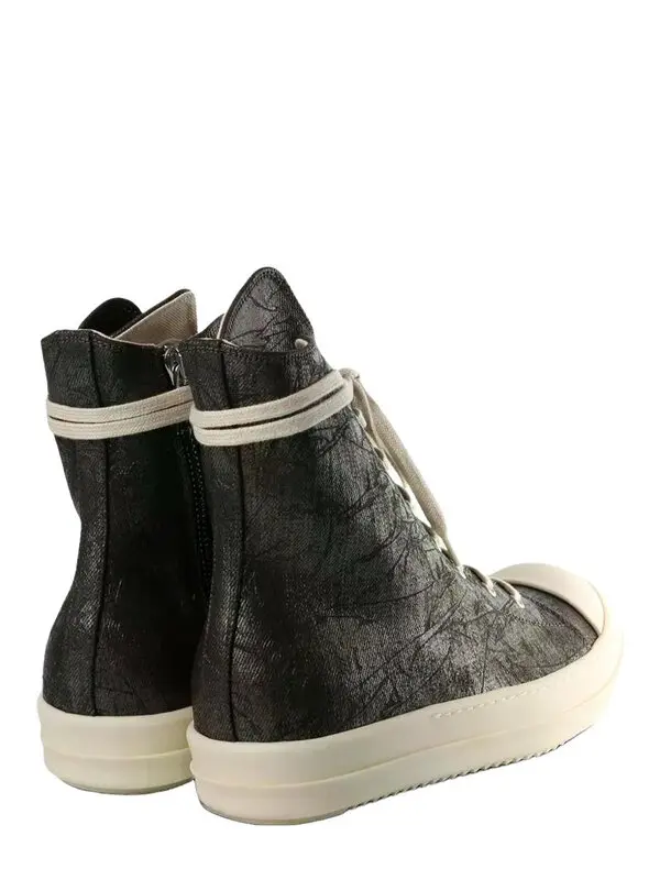 Rick Owens Metallic-effect Lace-up Sneakers - Brown
