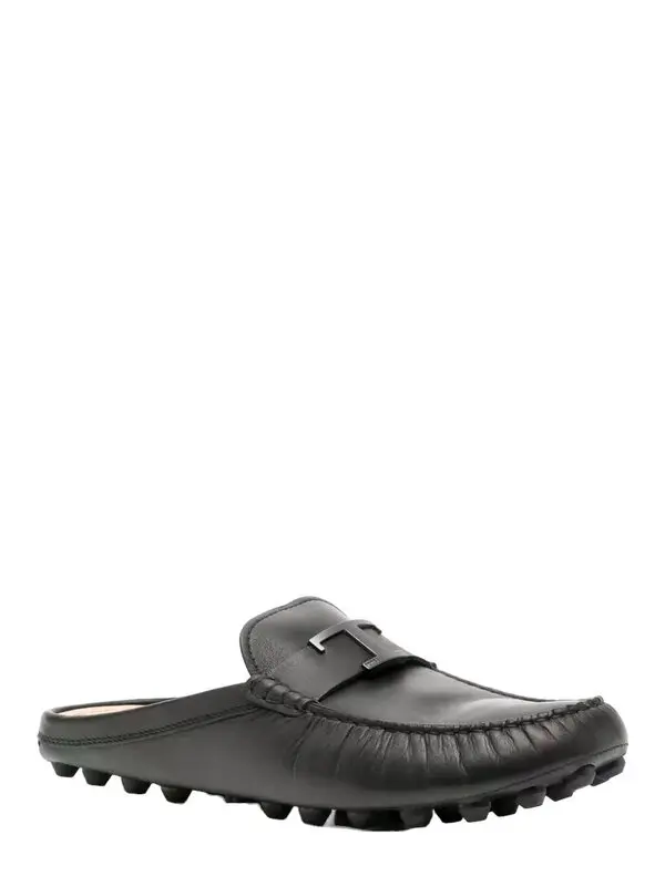 TOD'S Gommino Bubble Leather Mules - Black
