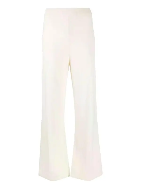PAULA Ribbed Cashmere Flared Trousers - Neutrals