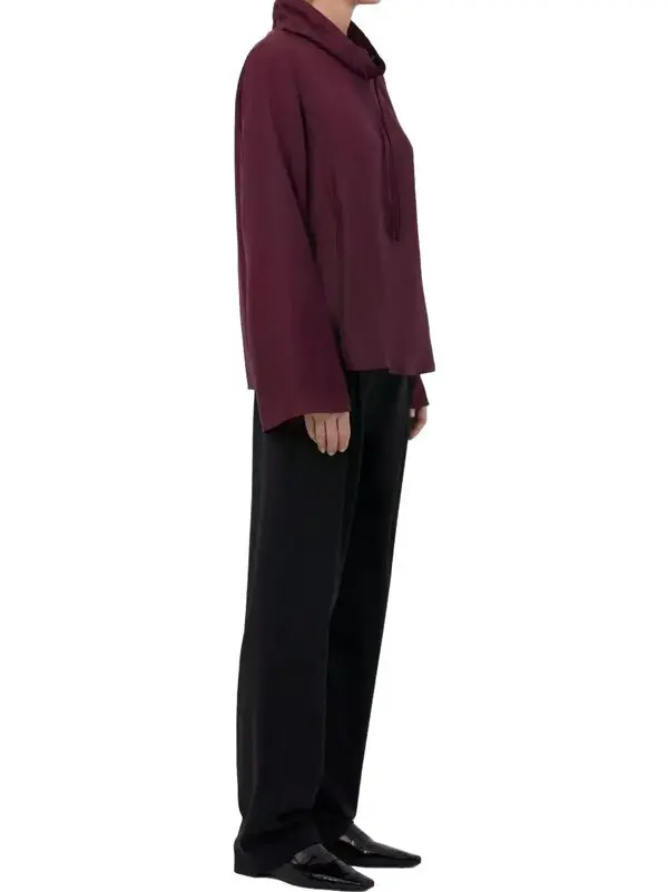 Loulou De Saison Drawstring-neck Wide-sleeve Top - Red