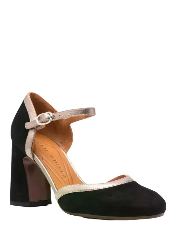 Chie Mihara 85mm Ankle-strap Block-heel Pumps - Black