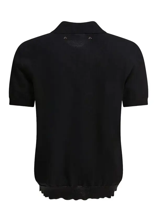 ALTUM Short-sleeve Knitted Polo Shirt - Black