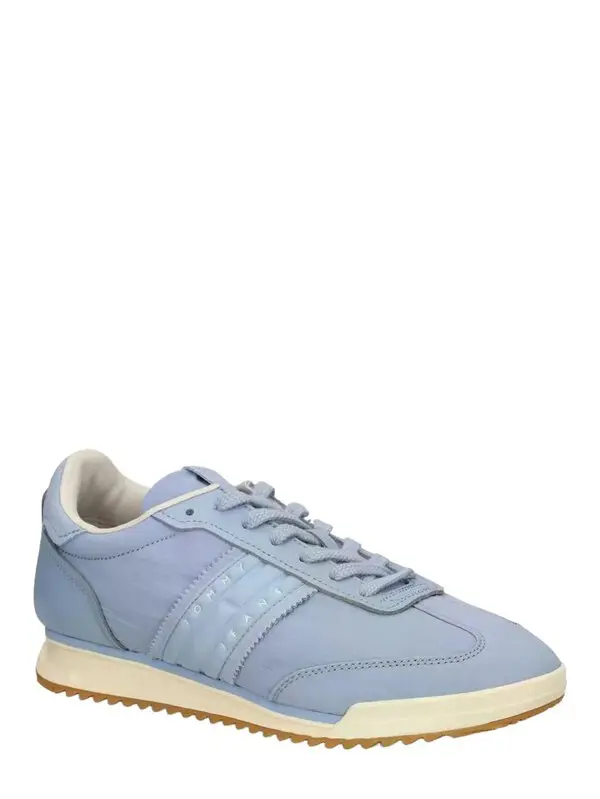Tommy Hilfiger Leather And Suede Panel Lace-up Sneakers - Blue