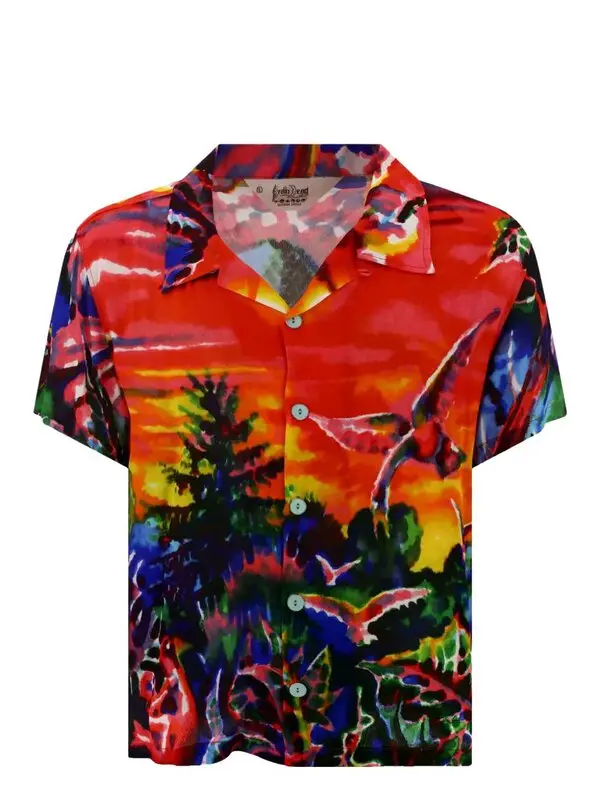 BRAIN DEAD Printed Short-sleeve Shirt - Red