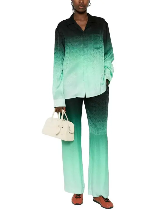 Casablanca Gradient Ping Pong Jacquard Silk Trousers - Black