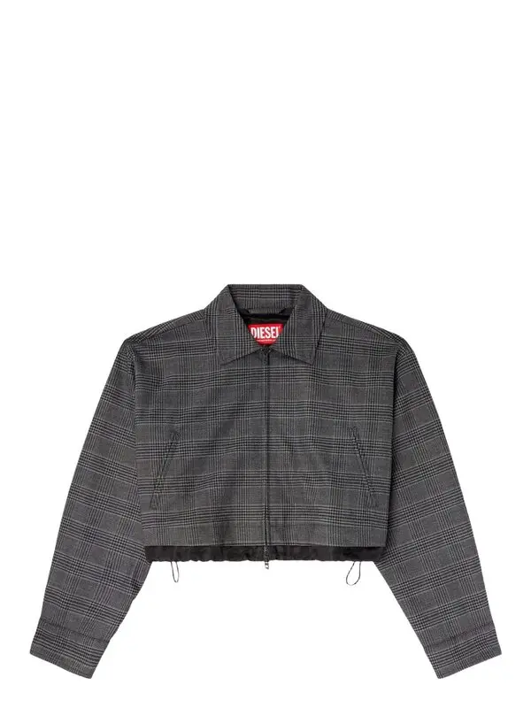 DIESEL® Checked Cropped Jacket - Black