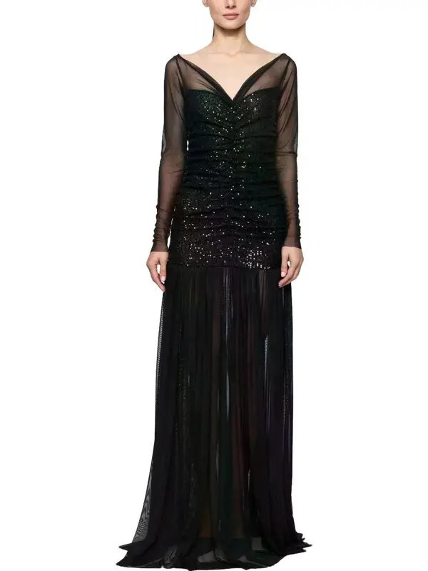 ATU BODY COUTURE Sequin Embellished Maxi Dress - Black