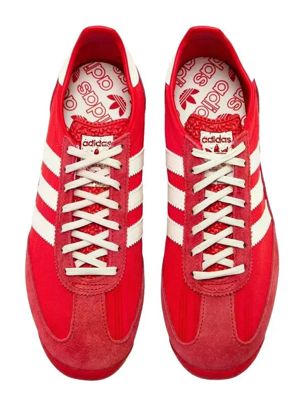 Adidas Three-stripes Leather Low-top Sneakers - Red