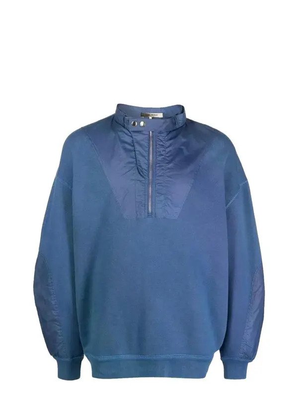 MARANT Panelled Half-zip Sweatshirt - Blue