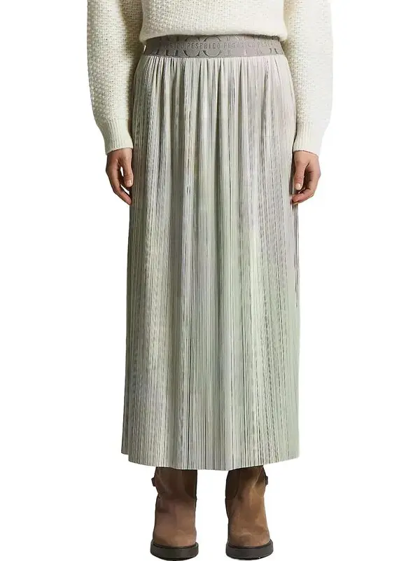 Peserico Pleated Logo-waistband Skirt - Neutrals