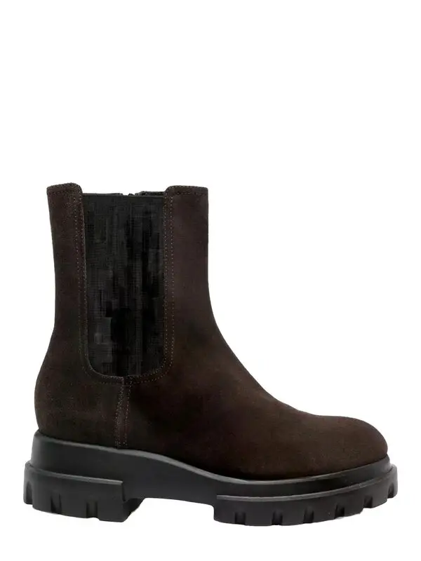 Agl 40mm Elastic-panel Round-toe Boots - Brown