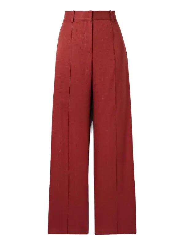 Adam Lippes Wyatt Canvas Straight-leg Trousers - Red