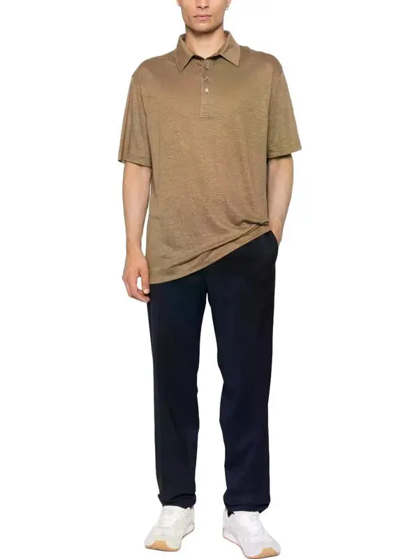 Moncler Patch-pocket Linen Polo Shirt - Neutrals