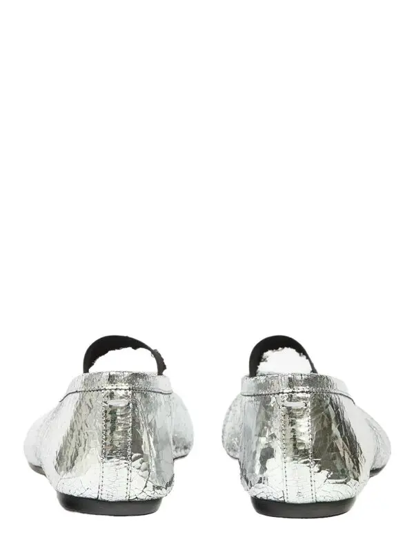 MAISON MARGIELA Tabi Leather Ballet Flats - Silver