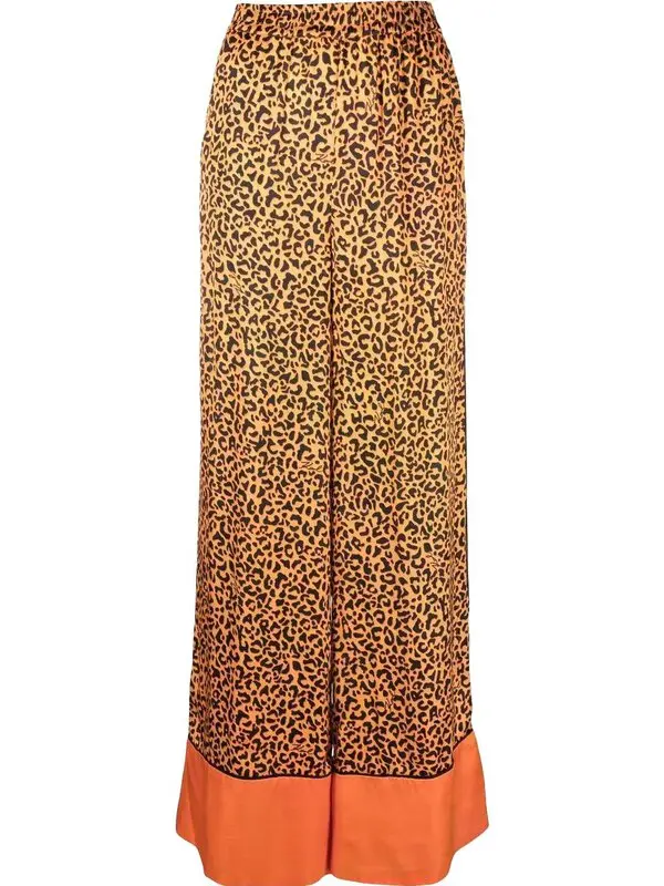 Karl Lagerfeld Leopard Print Wide-leg Trousers - Orange