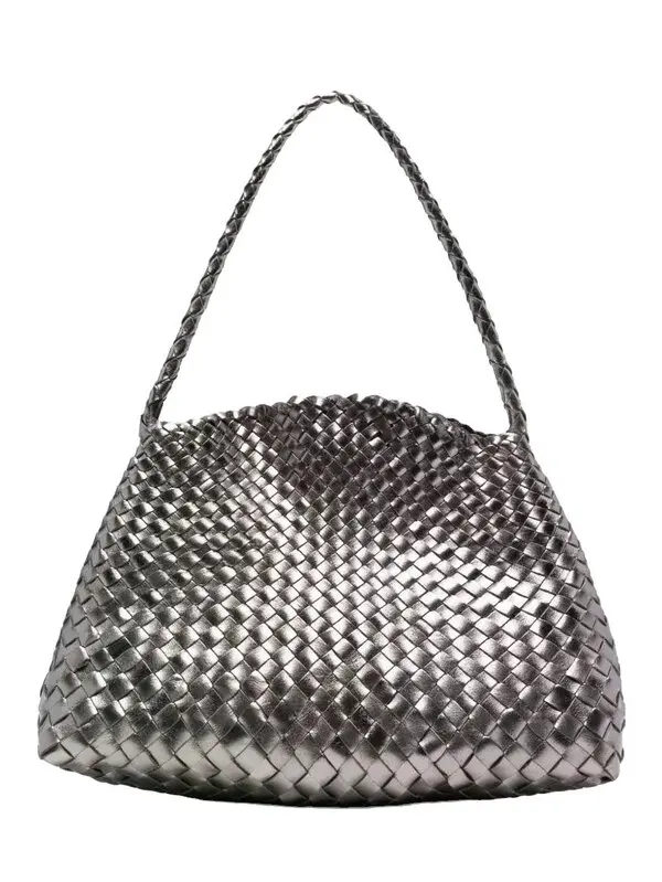 Dragon Diffusion Woven Leather Shoulder Bag - Grey